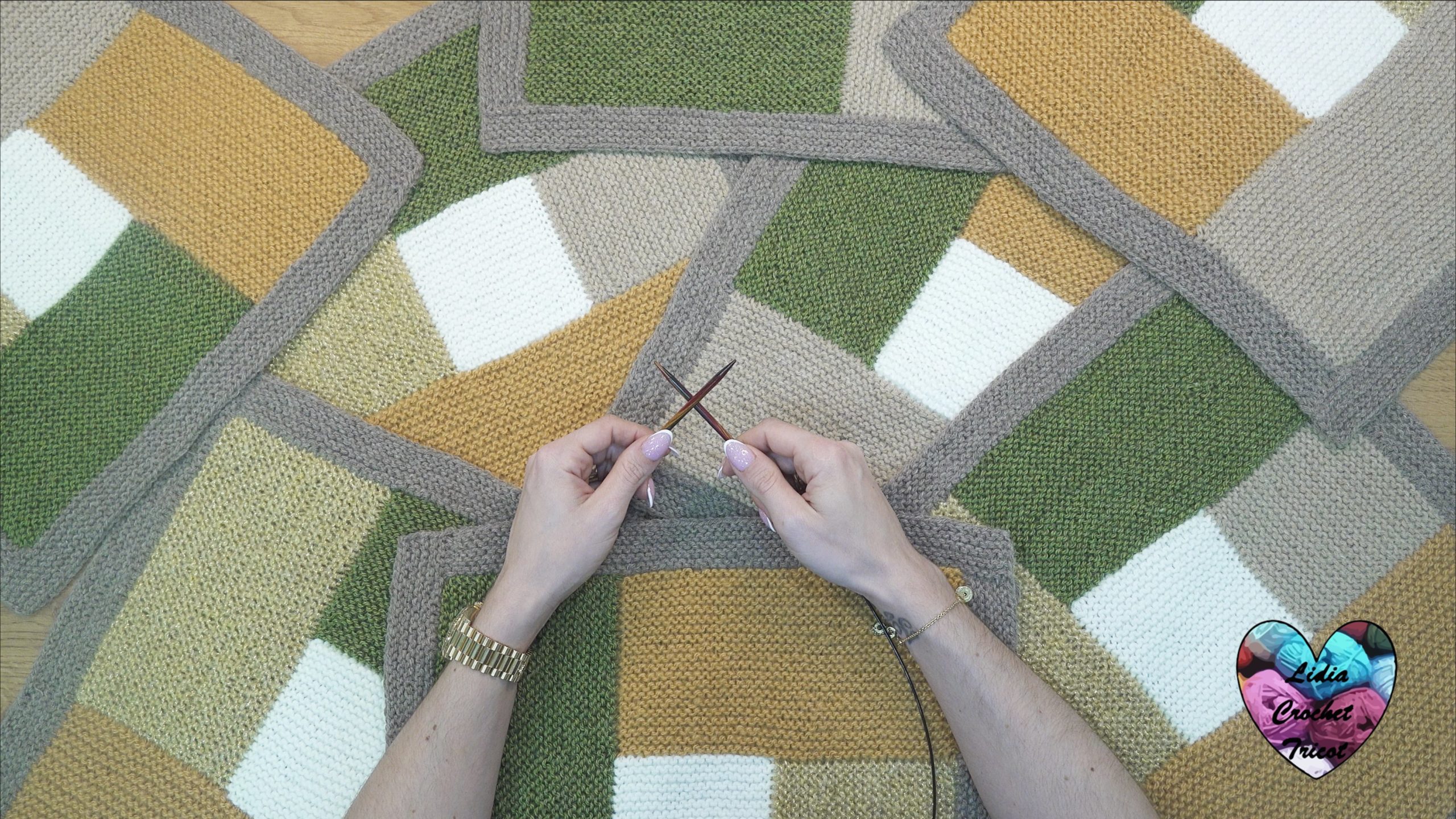 Granny tricot couverture plaid: tutoriel tricot Lidia Crochet Tricot