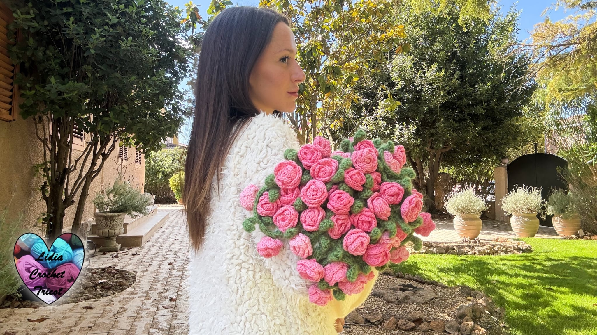 Couverture crochet Bouquet de Fleurs: tutoriels Lidia Crochet Tricot