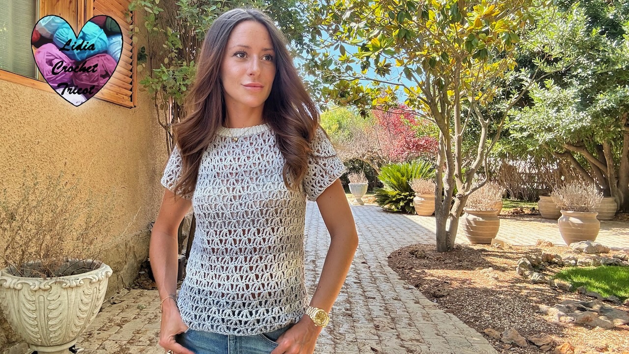 T-shirt crochet Enchanté: tutoriels crochet by Lidia Crochet Tricot