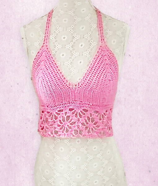 Halter top: tutoriel au crochet, gratuit présenté par Lidia Crochet Tricot