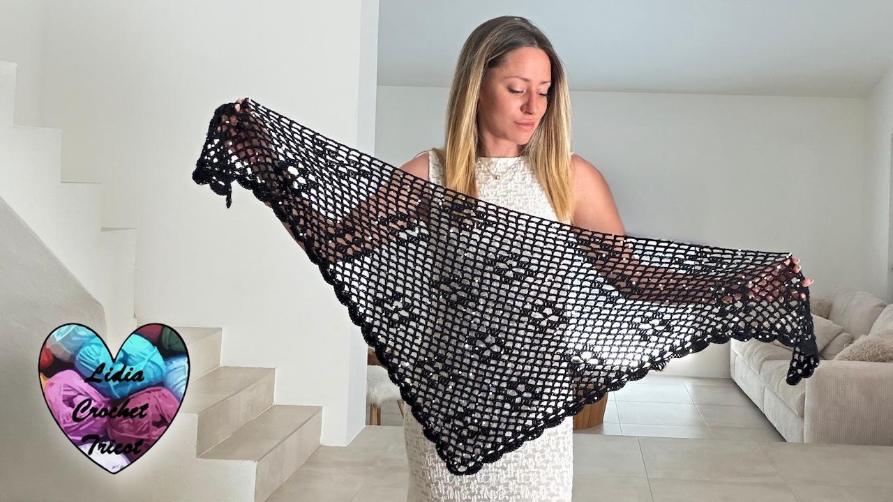 Châle crochet paréo OPIUM: tutoriels crochet Lidia Crochet Tricot